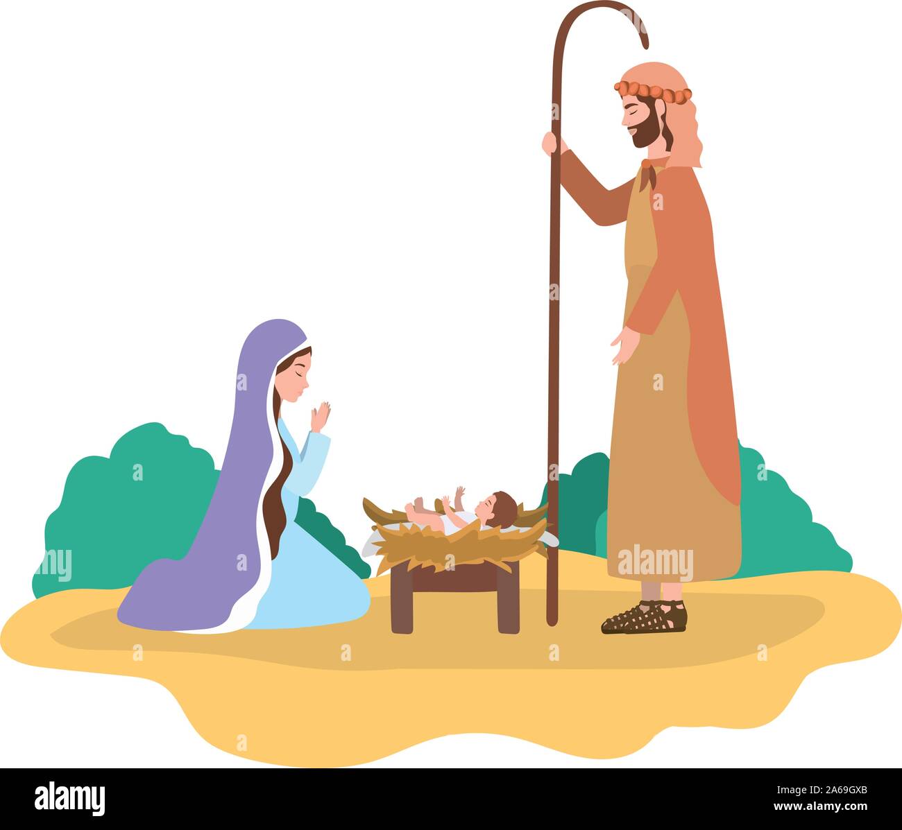cute holy family manger characters Stock Vector Image & Art - Alamy