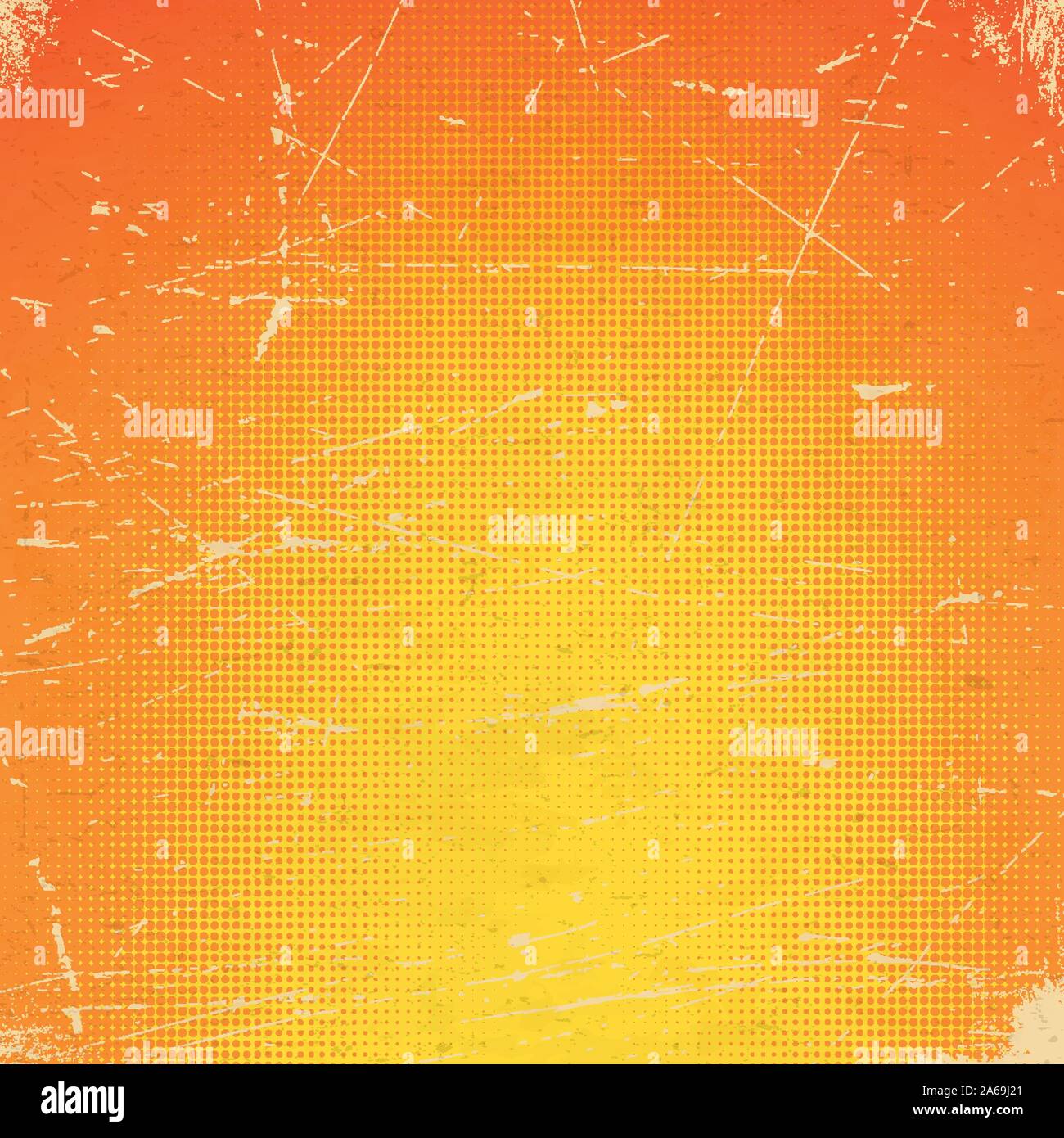 Old orange scratched card with halftone gradient Stock Vector Image ...