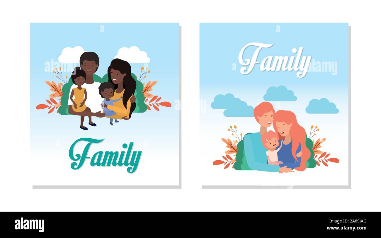 cute and happy family members in picture Stock Vector Image & Art - Alamy