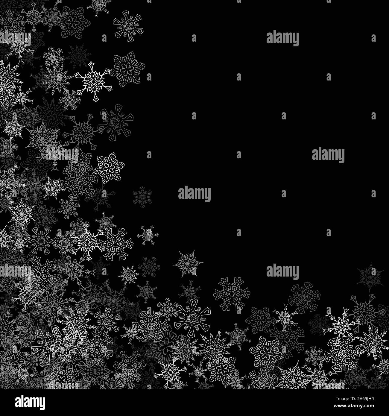 Snowfall with random snowflakes in the dark Stock Vector Image & Art ...