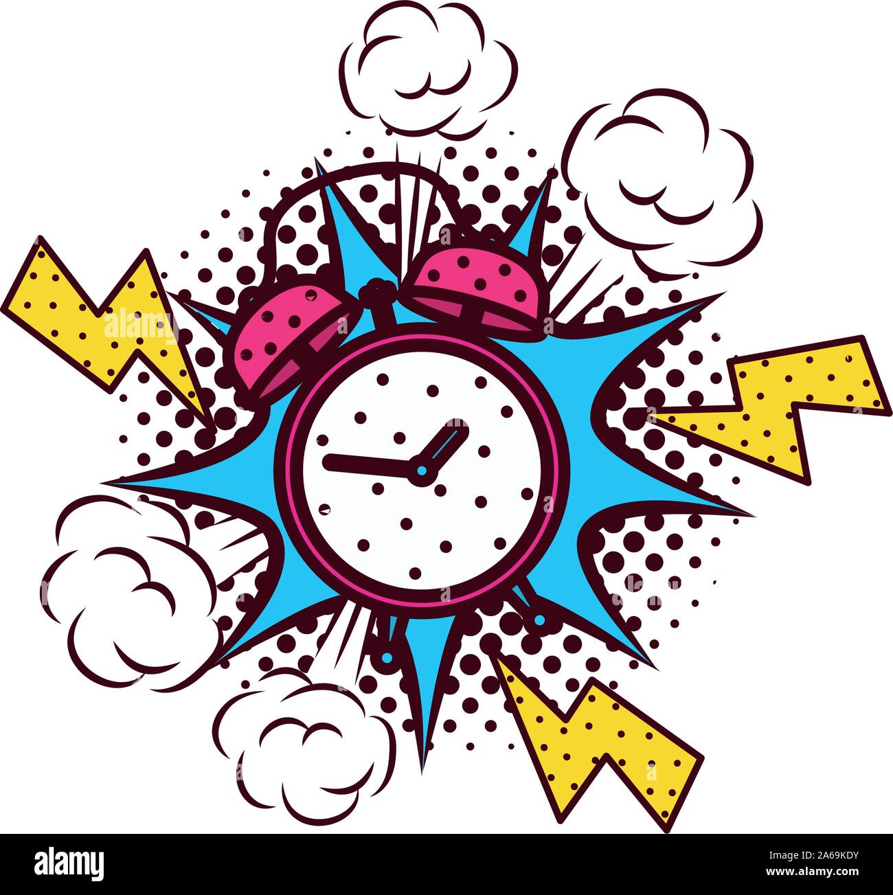 alarm clock pop art style Stock Vector Image & Art - Alamy