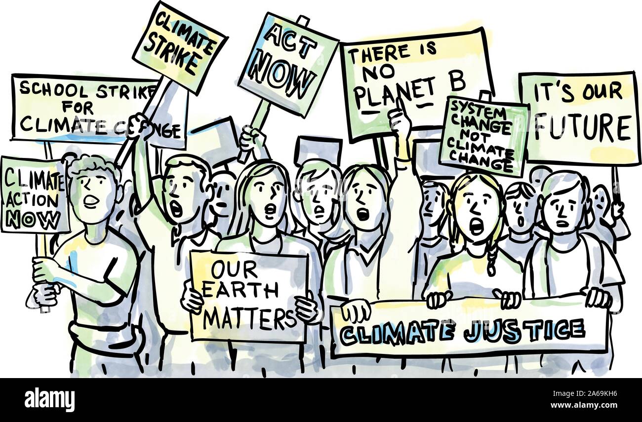 Kids Protest Cartoon
