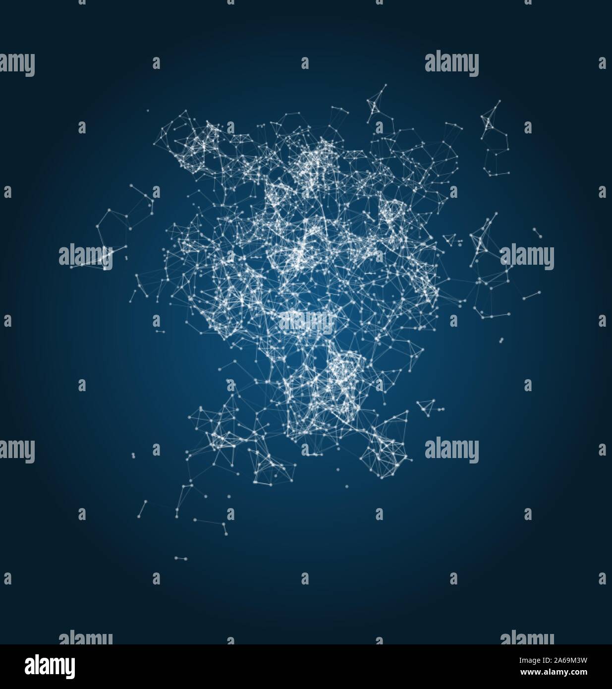 Connected Polygons Plexus, Geometric Background. Digital Data Visualization - Illustration ...