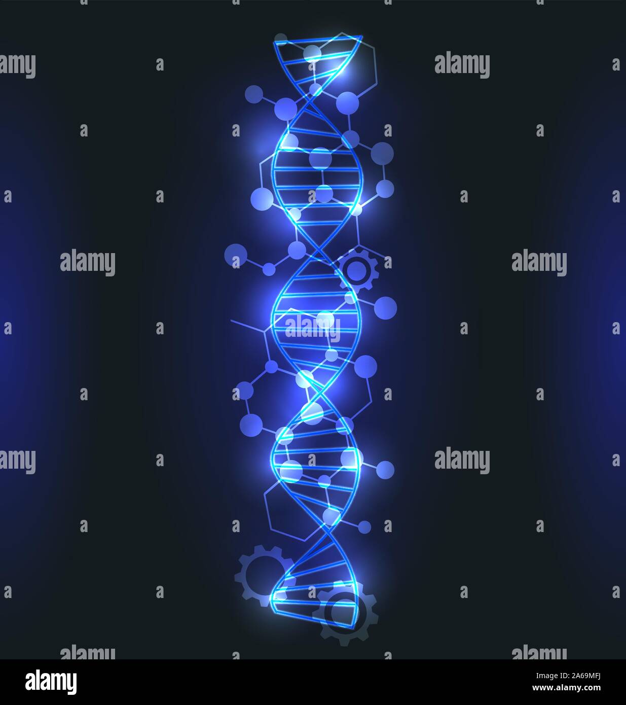 DNA, Molecule Structure with Glowing Effect, Genetic Code ...