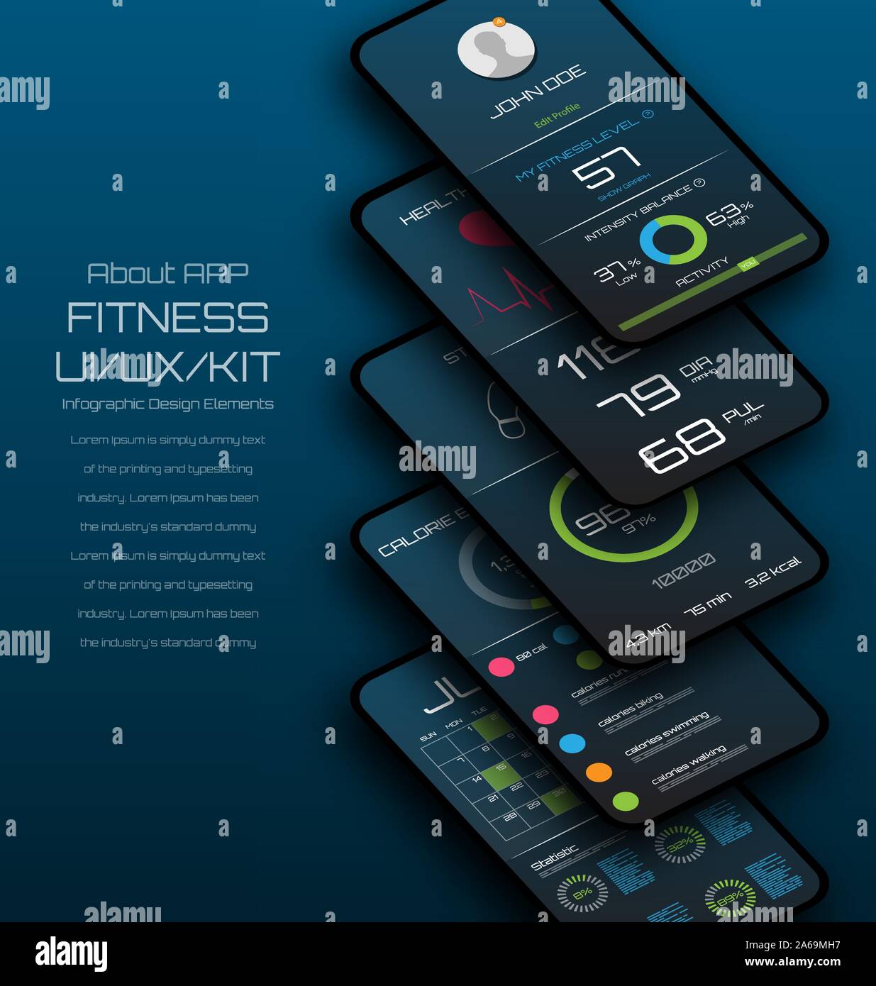Different UI, UX, GUI Screens Fitness App. Mock Up Mobile App, Analysis ... Different UI, UX, GUI Screens Fitness App. Mock Up Mobile App, Analysis ...