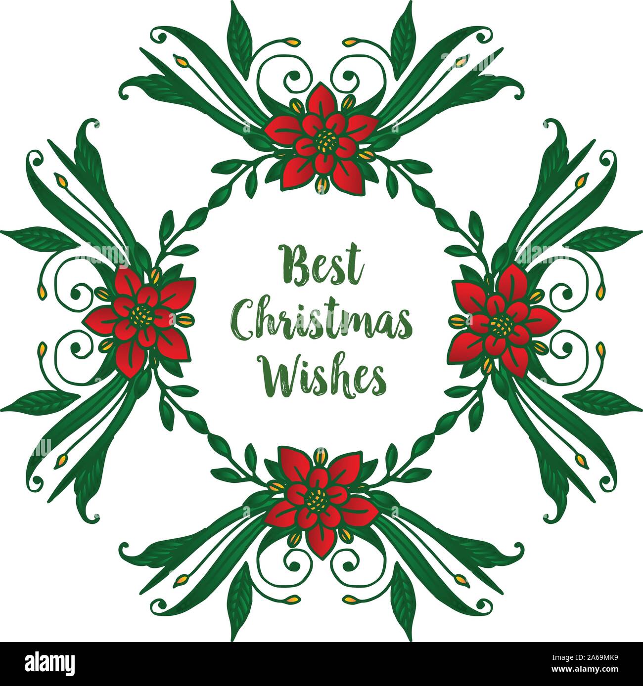 Handwritten modern of best christmas wishes, with design pattern of red ...