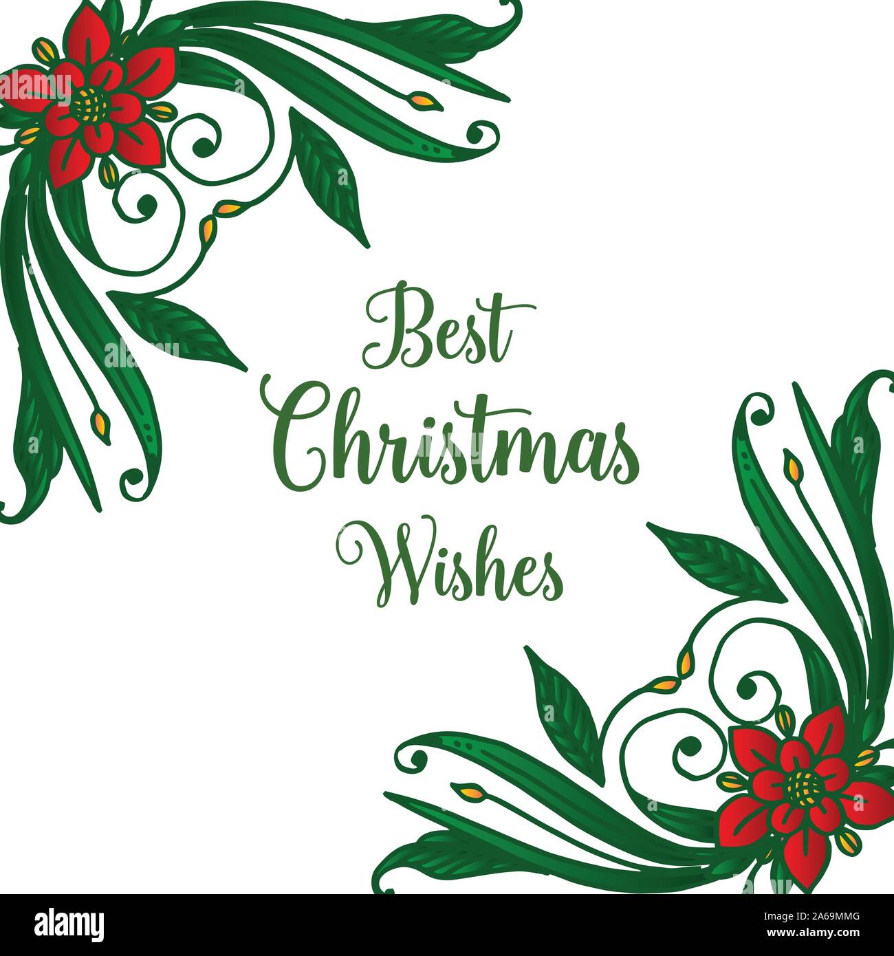 Handwritten modern of best christmas wishes, with design pattern of red ...
