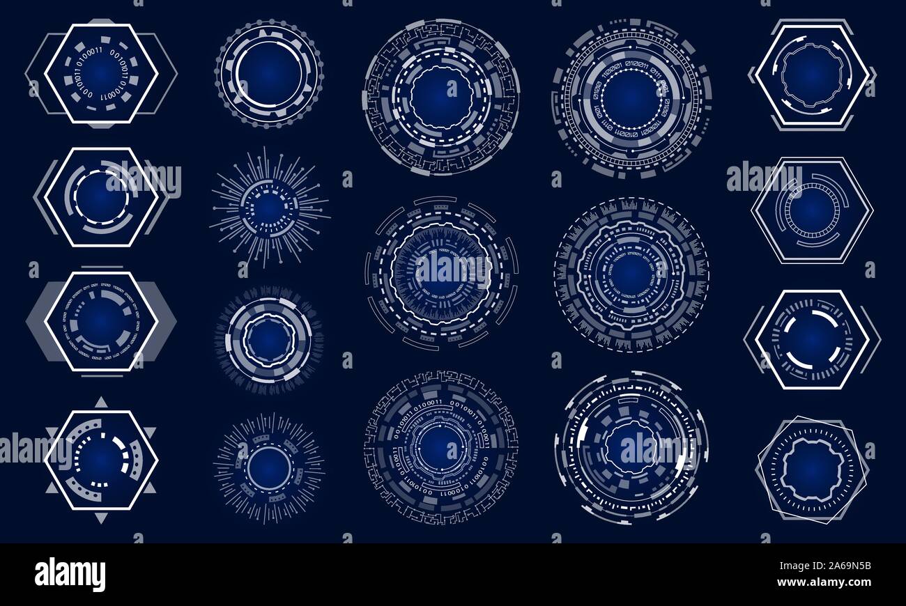 Set HUD Circle Elements for Technology Modern Futuristic Interface ...