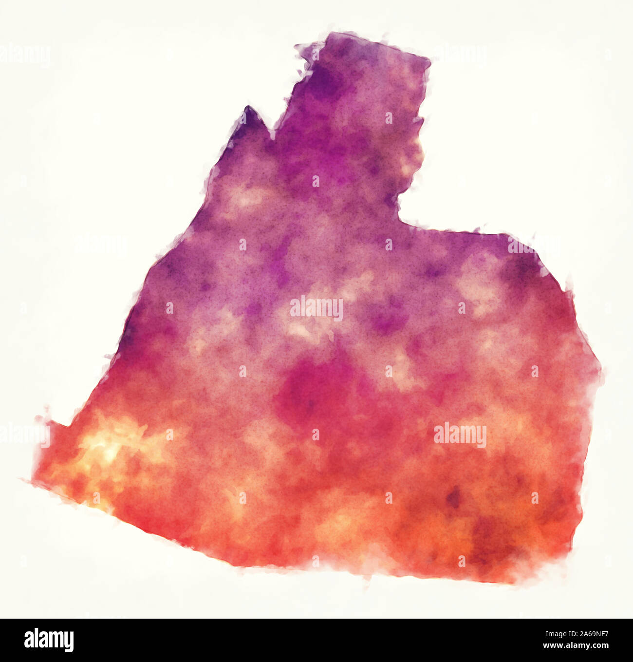 Muthanna governorate watercolor map of Iraq Stock Photo - Alamy