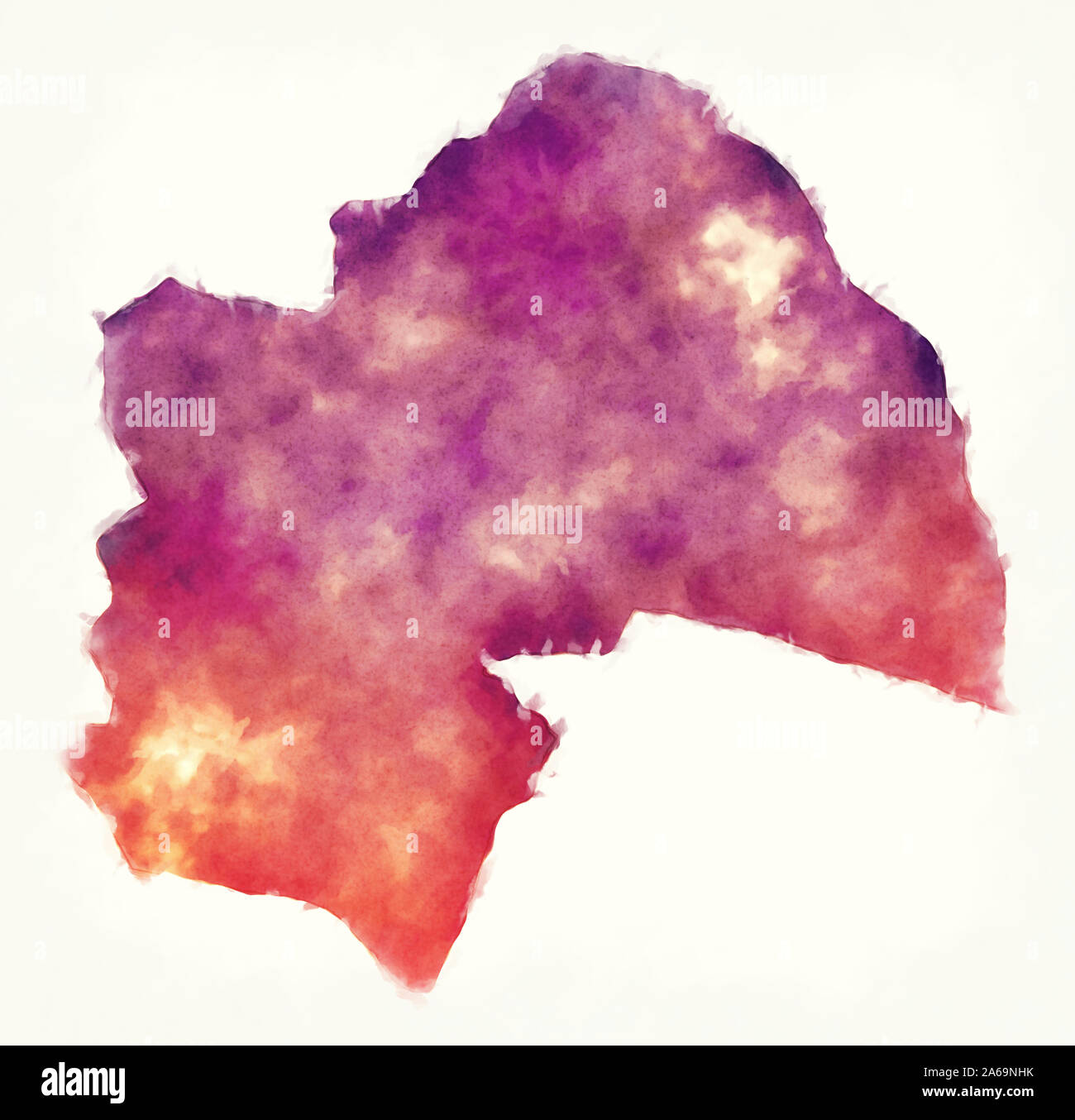 Al-Qadisiyah governorate watercolor map of Iraq Stock Photo - Alamy