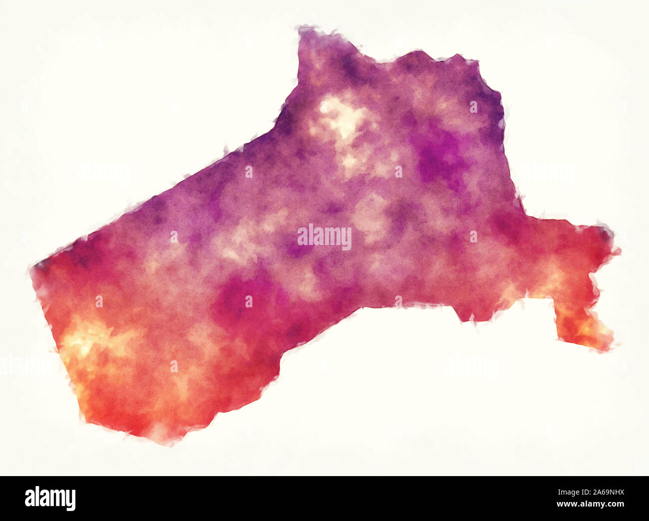Al anbar governorate watercolor map of Iraq Stock Photo - Alamy
