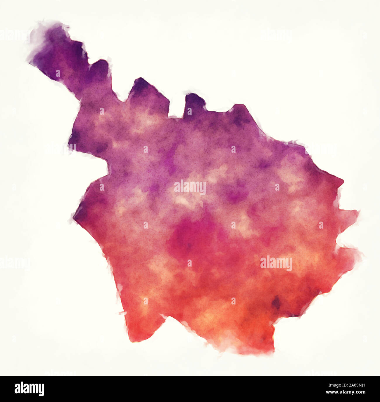 Babil governorate watercolor map of Iraq Stock Photo - Alamy