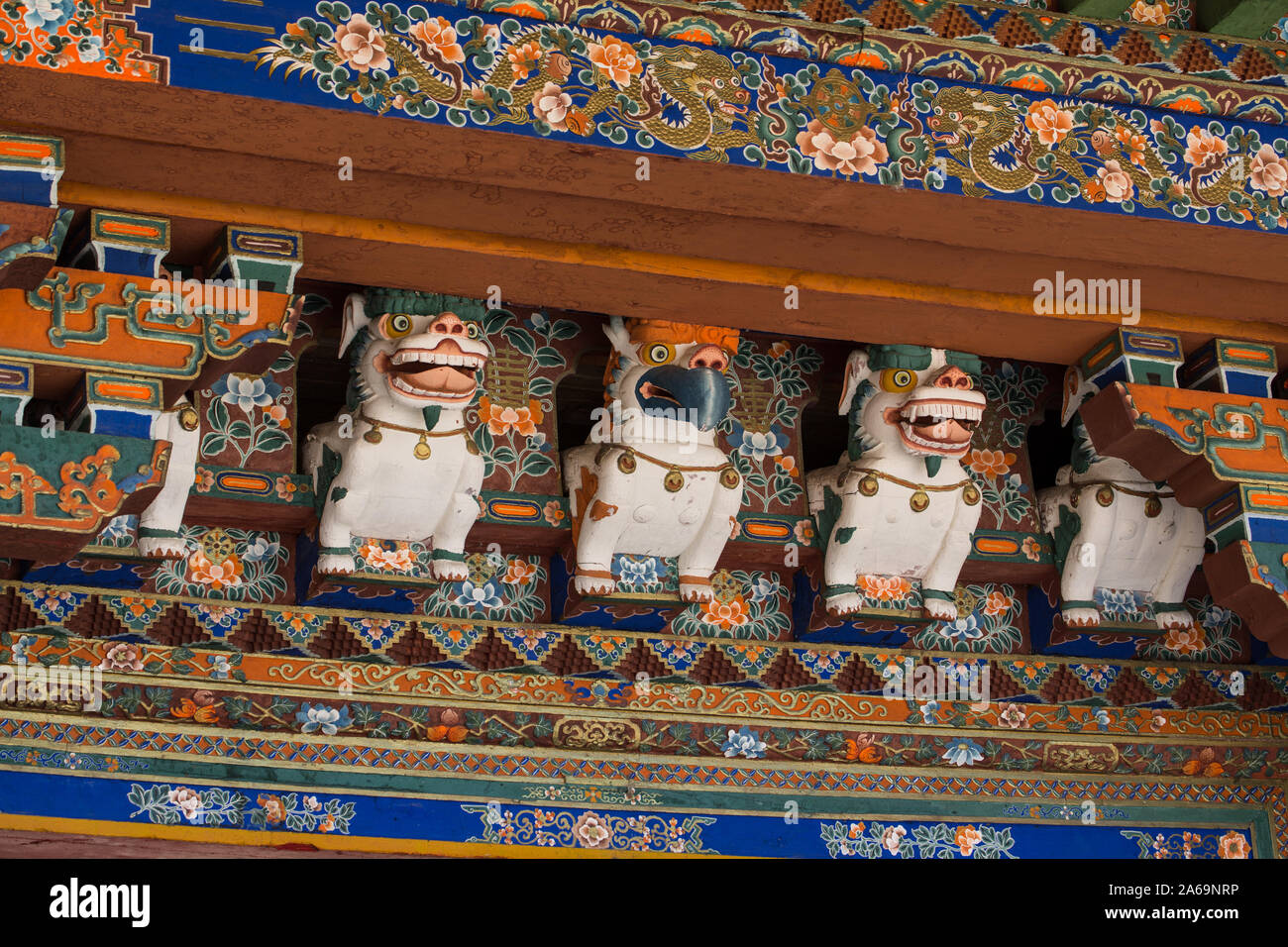 Detail of traditional Tibetan Buddhist architecture in Lhasa, Tibet ...