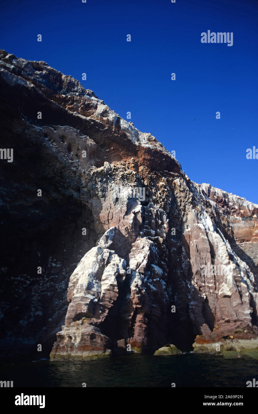 Guano covered rocky island, Sea of Cortez, Baja California, Mexico ...
