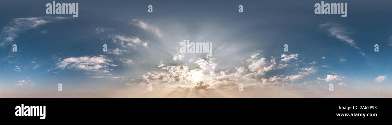 Seamless cloudy blue sky before sunset hdri panorama 360 degrees angle ...