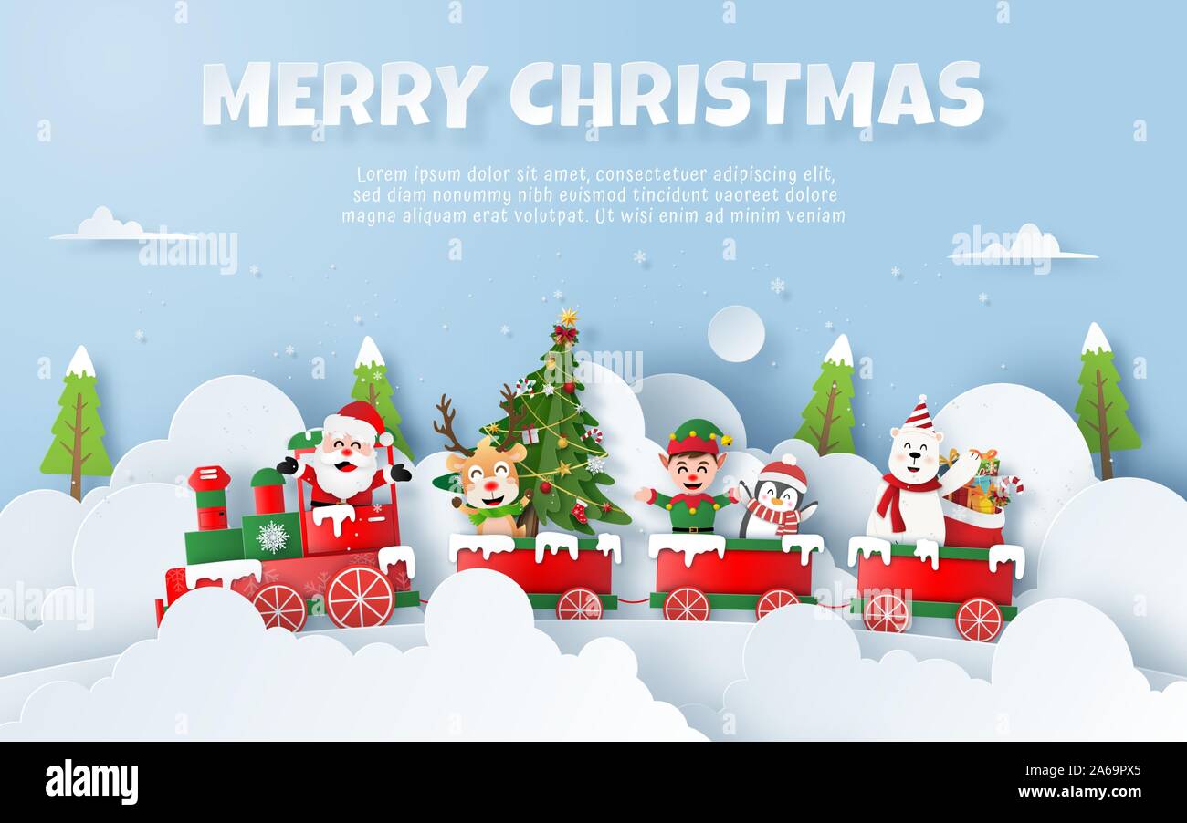 Origami Train Origami Paper Art Of Postcard Christmas Train In Town On