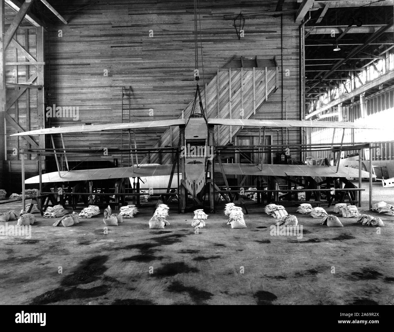 McCook Field, Dayton, O. Sand load testing dept., showing sand load ...