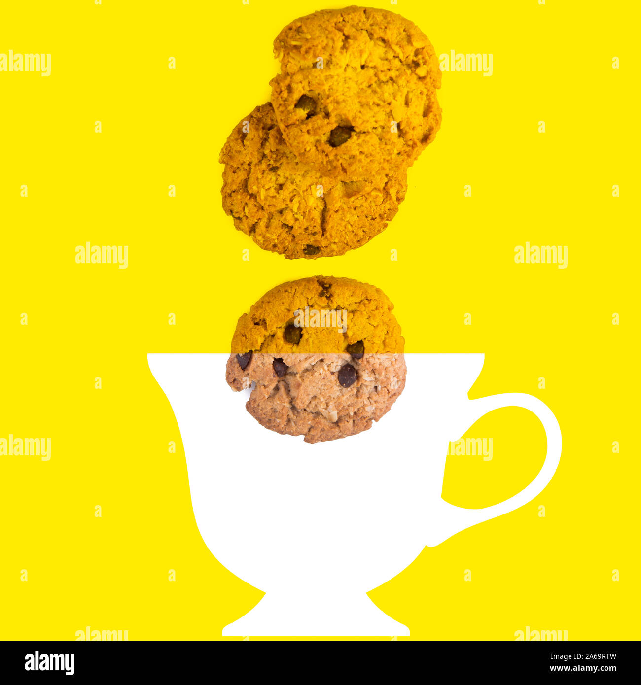 Cookies or Chocolate chips cookies with concept design Stock Photo - Alamy