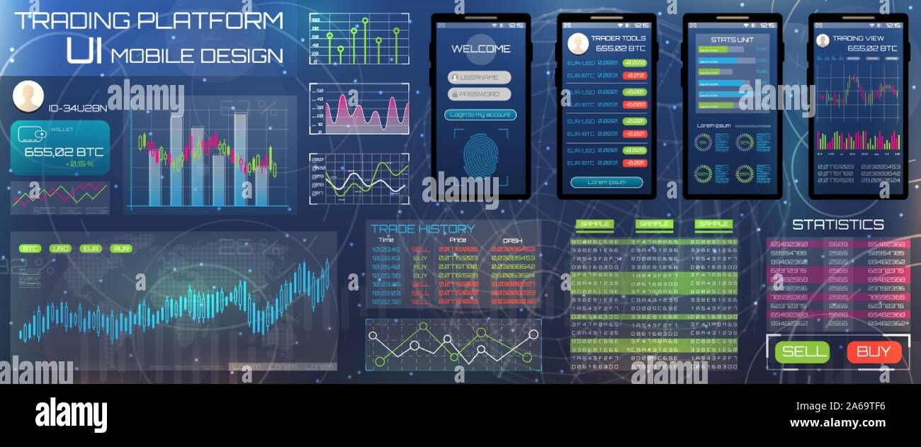 Web Design Template for Trading Platform. Trader Tools, Statistics and ...