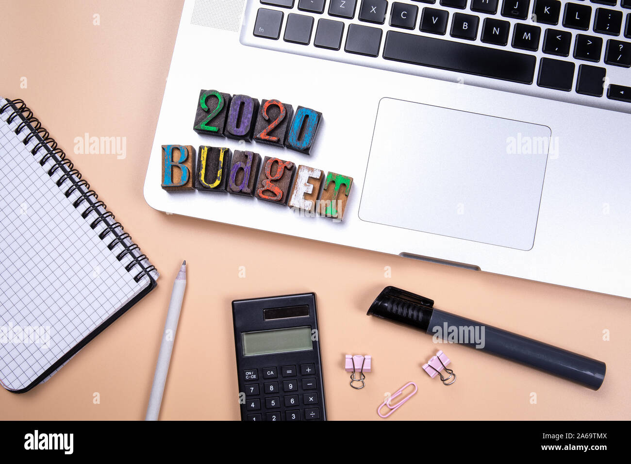 2020 Budget word made from colorful wooden alphabet letters. Financial ...