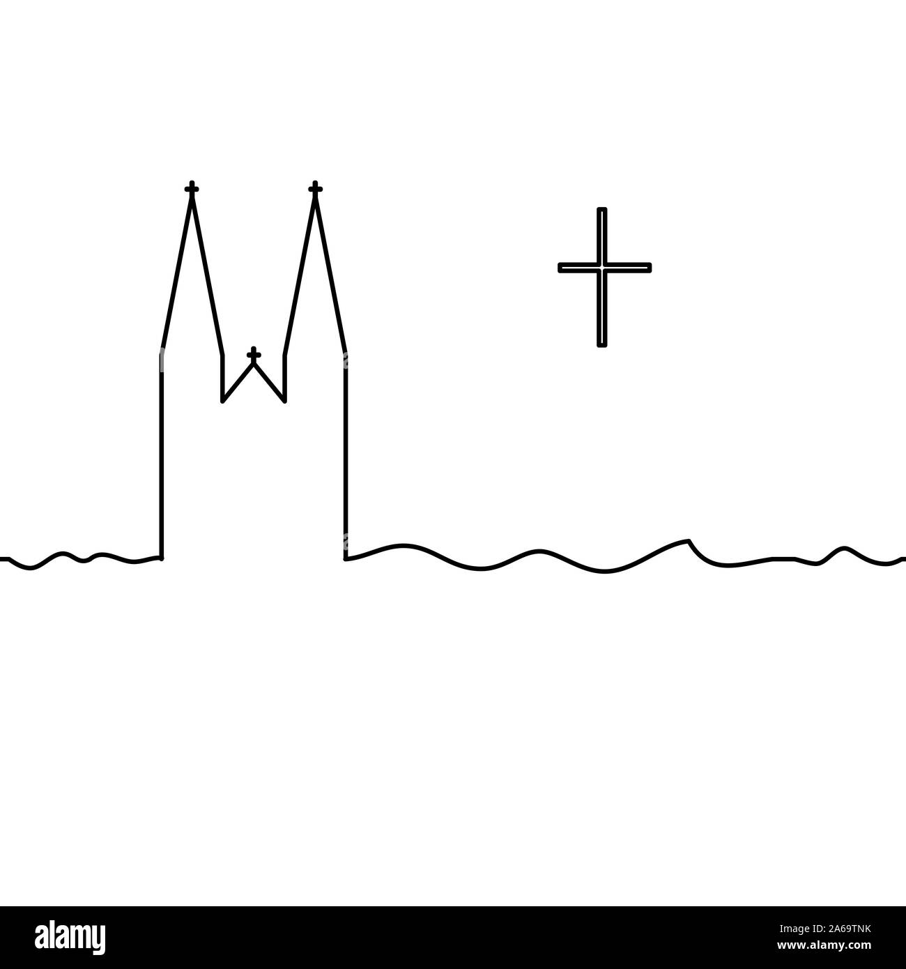 Catholic cathedral sanctuary church Stock Vector Images - Alamy