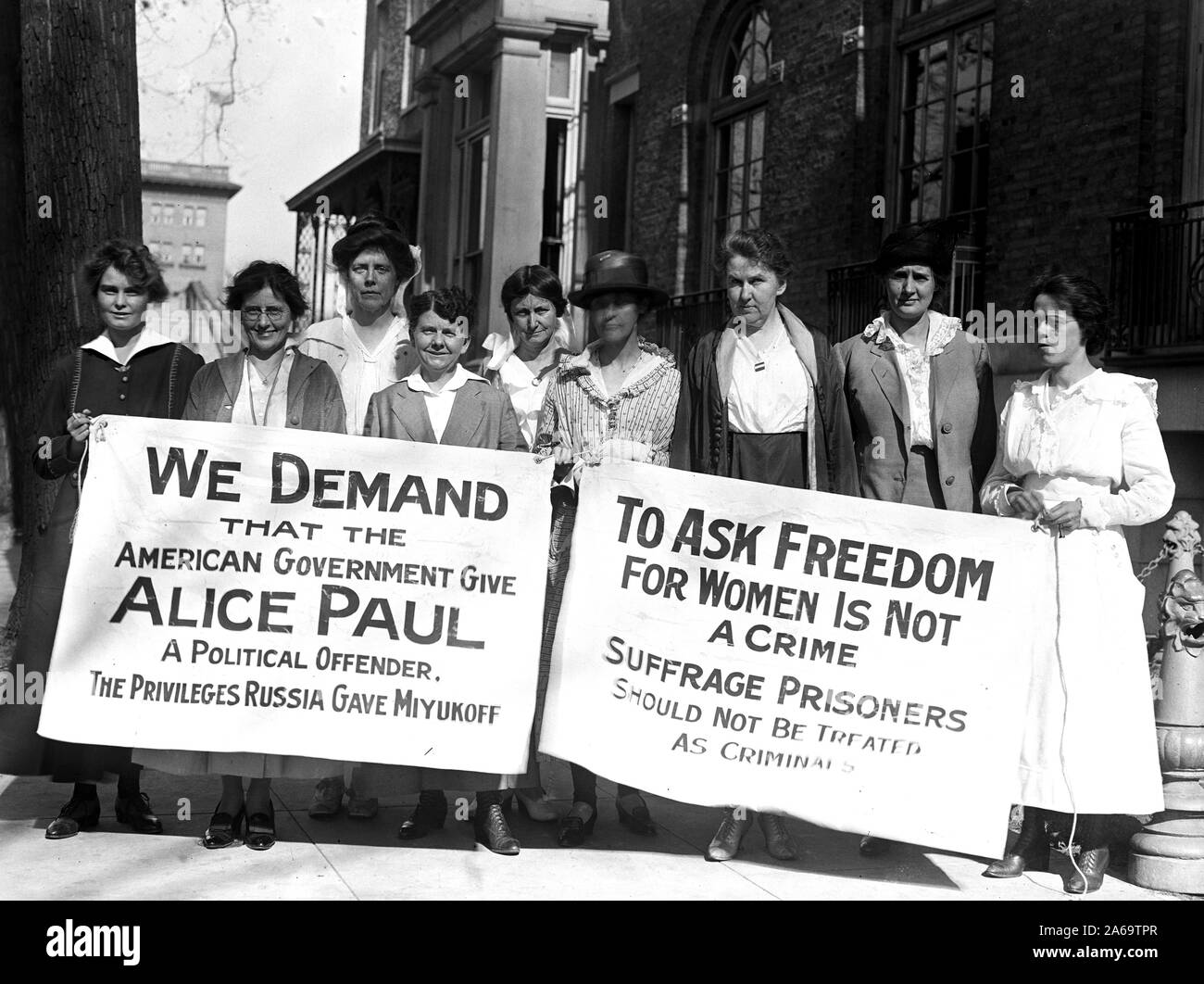 Woman Suffrage Banners - Woman Suffrage Movement ca. 1917 Stock Photo ...