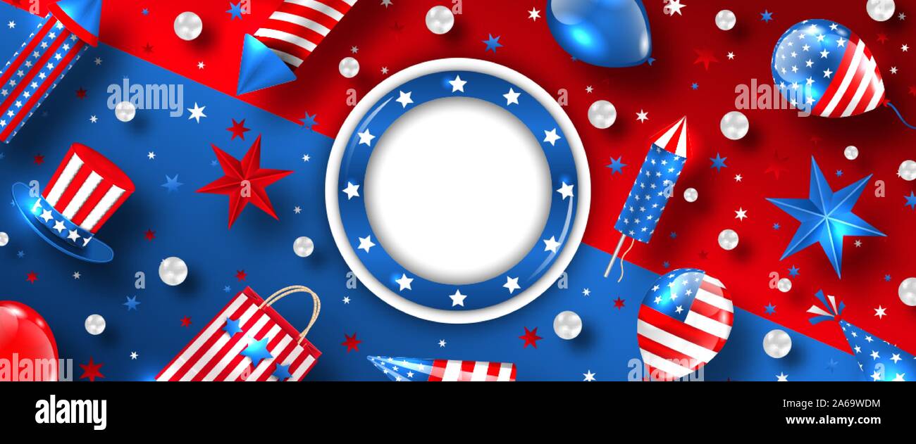 USA Flag Colors Background for American Holidays, Template for Cards ...