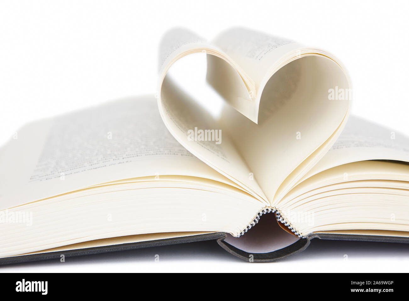 Open book with heart shaped pages. Love for reading. Isolated Stock ...