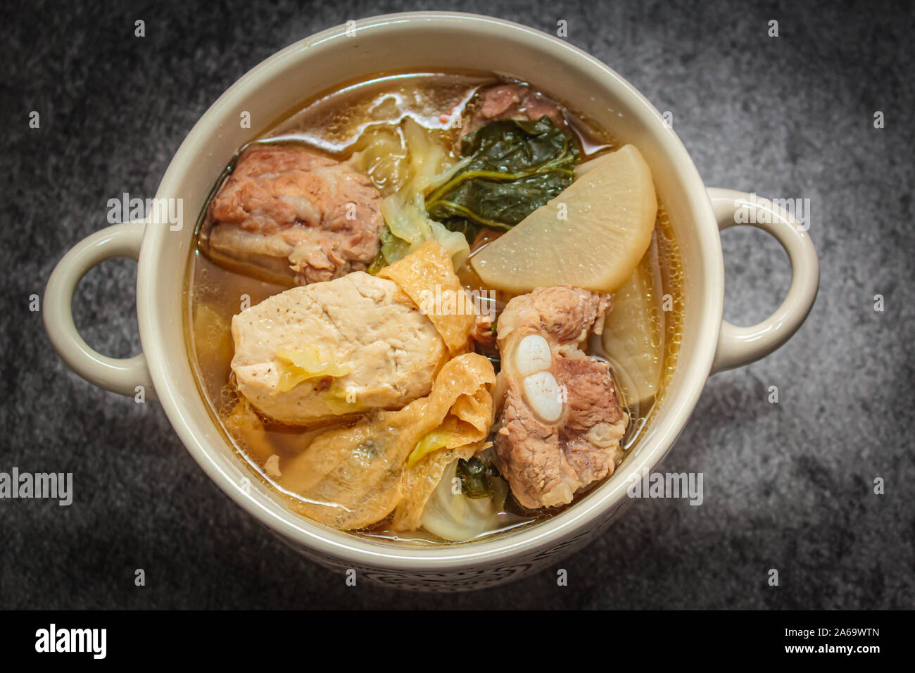 Chinese vegetable stew, mixture of vegetables, pork and tufu Stock ...