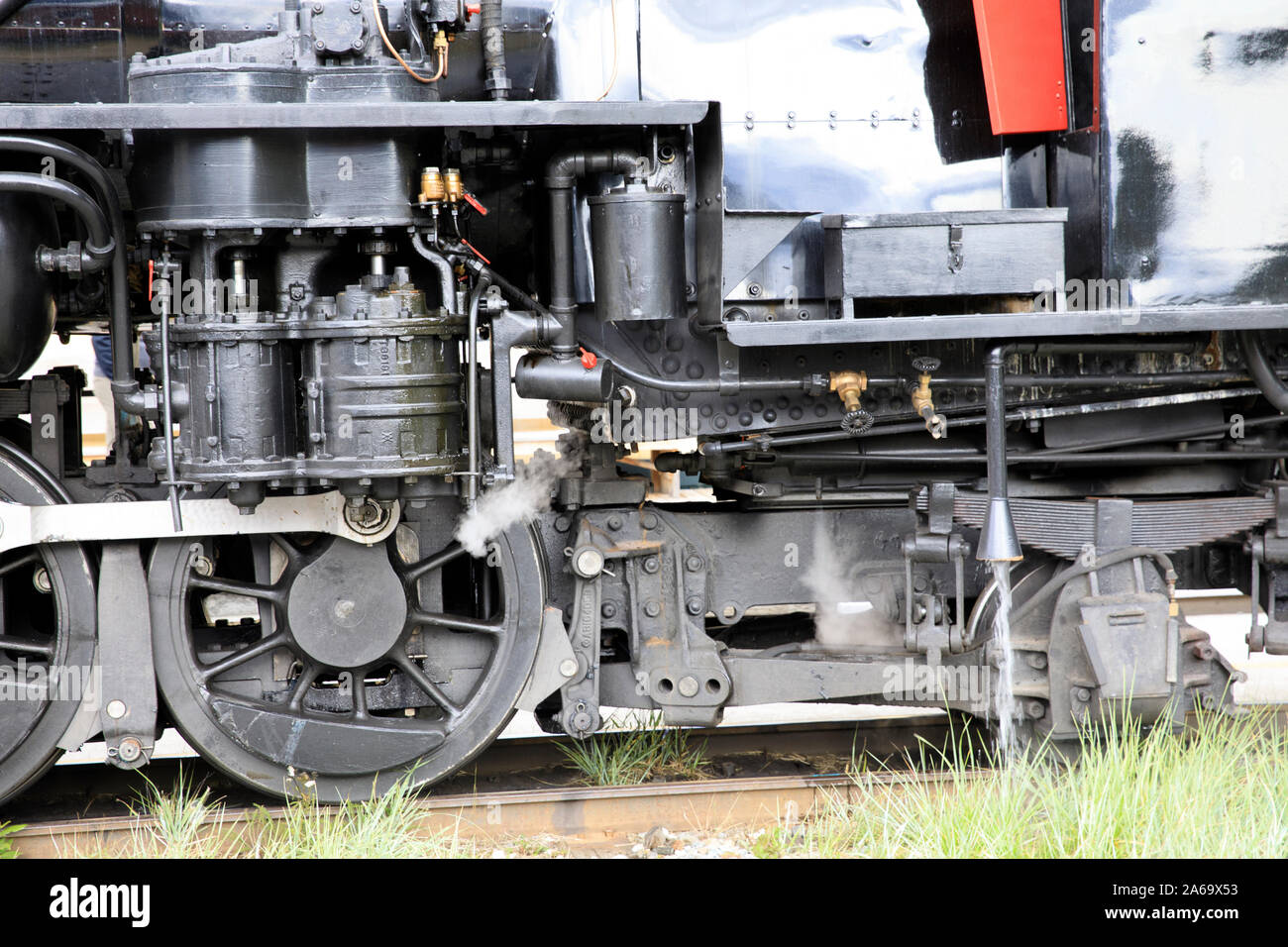 An old steam locomotive in Skagway town, Skagway, Alaska, USA Stock ...