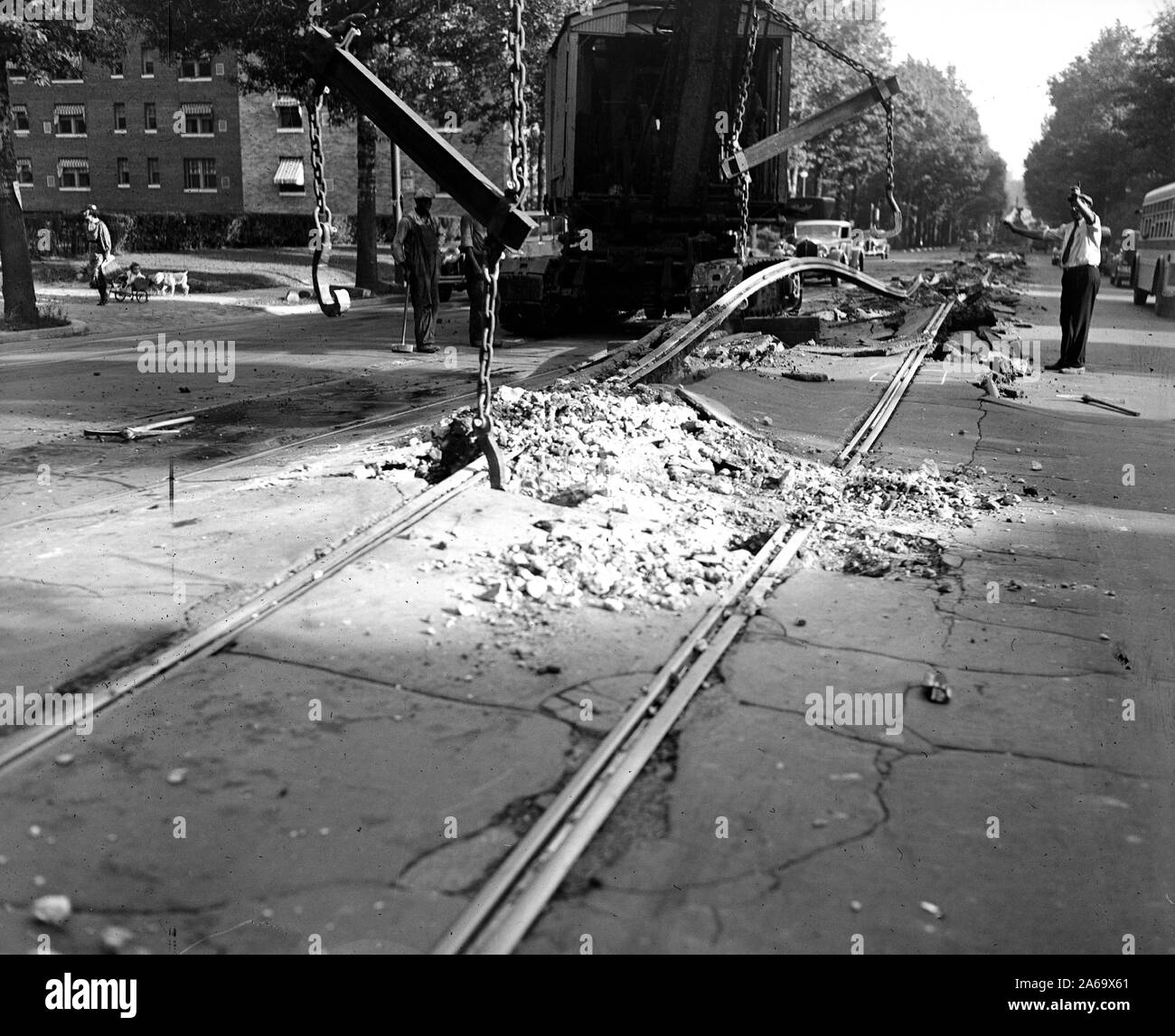 Streetcar track removal hi-res stock photography and images - Alamy