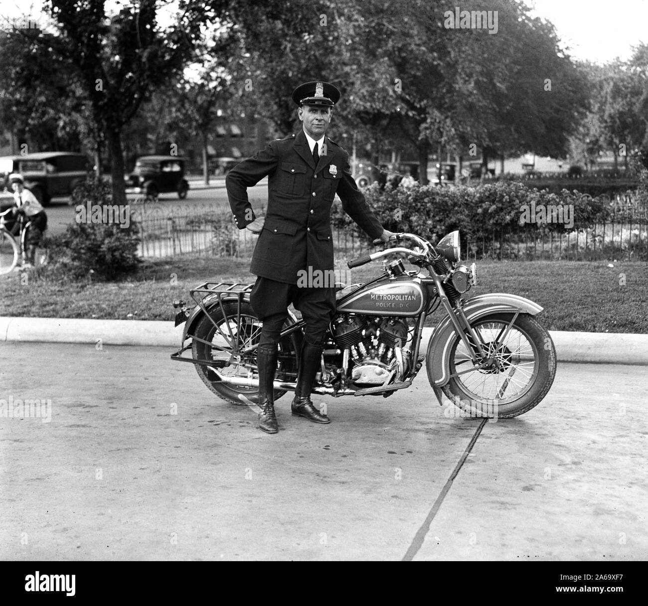 Metropolitan police officer on motorcycle. Washington, D.C. ca. 1932 ...