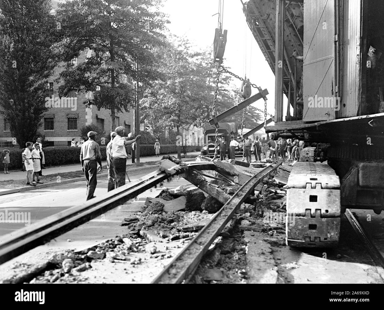 Removing rails for streetcars hi-res stock photography and images - Alamy