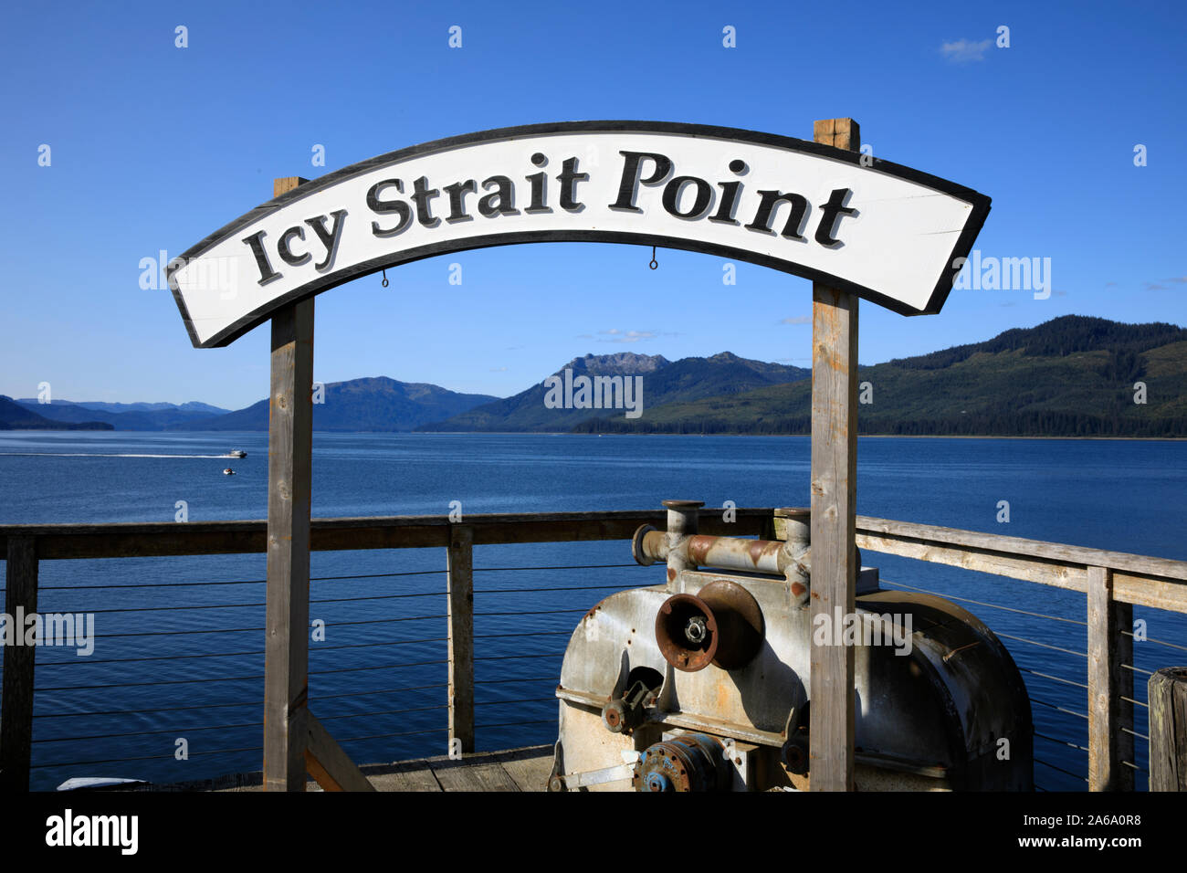 Strait Point sign, Strait Point, Alaska, USA Stock Photo - Alamy