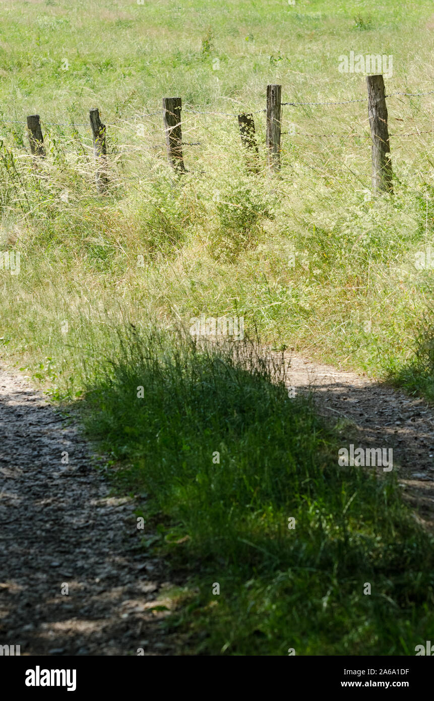 Wooden fence in the countryside in Germany, Western Europe Stock Photo ...