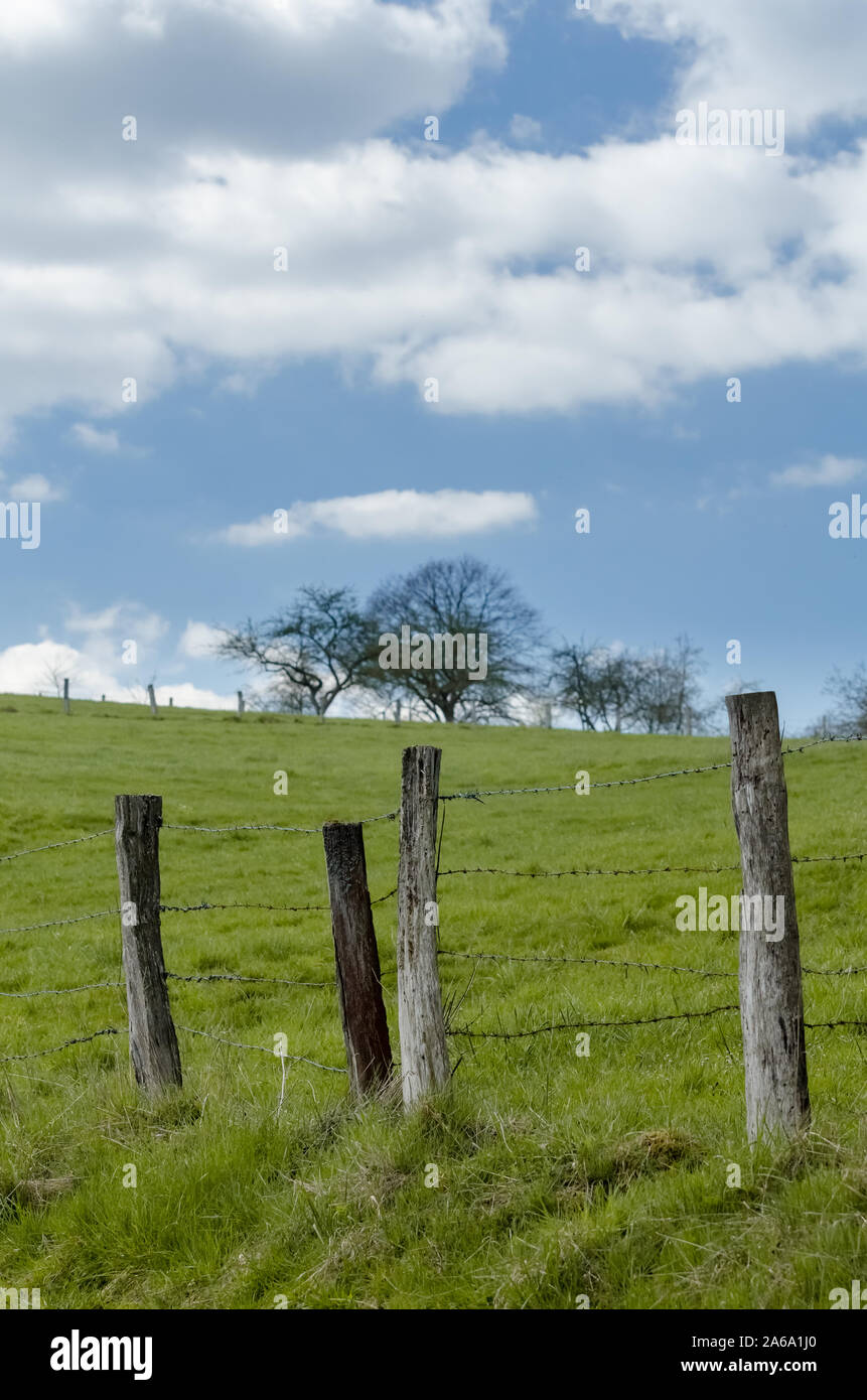 Wooden fence in the countryside in Germany, Western Europe Stock Photo ...