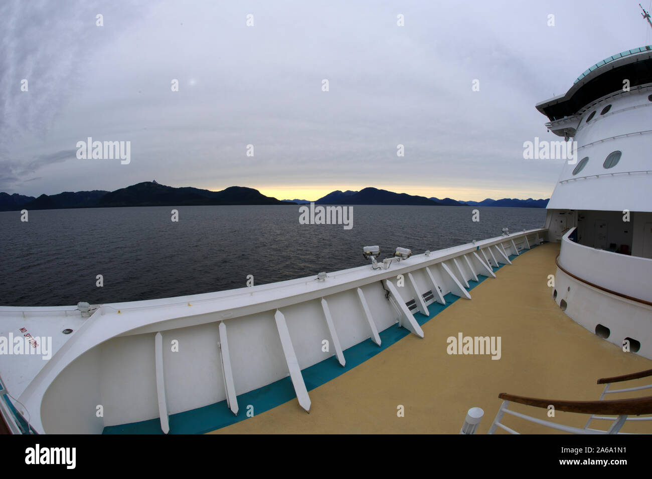 Alaska coastline view from a cruise ship deck, Alaska, USA Stock Photo ...