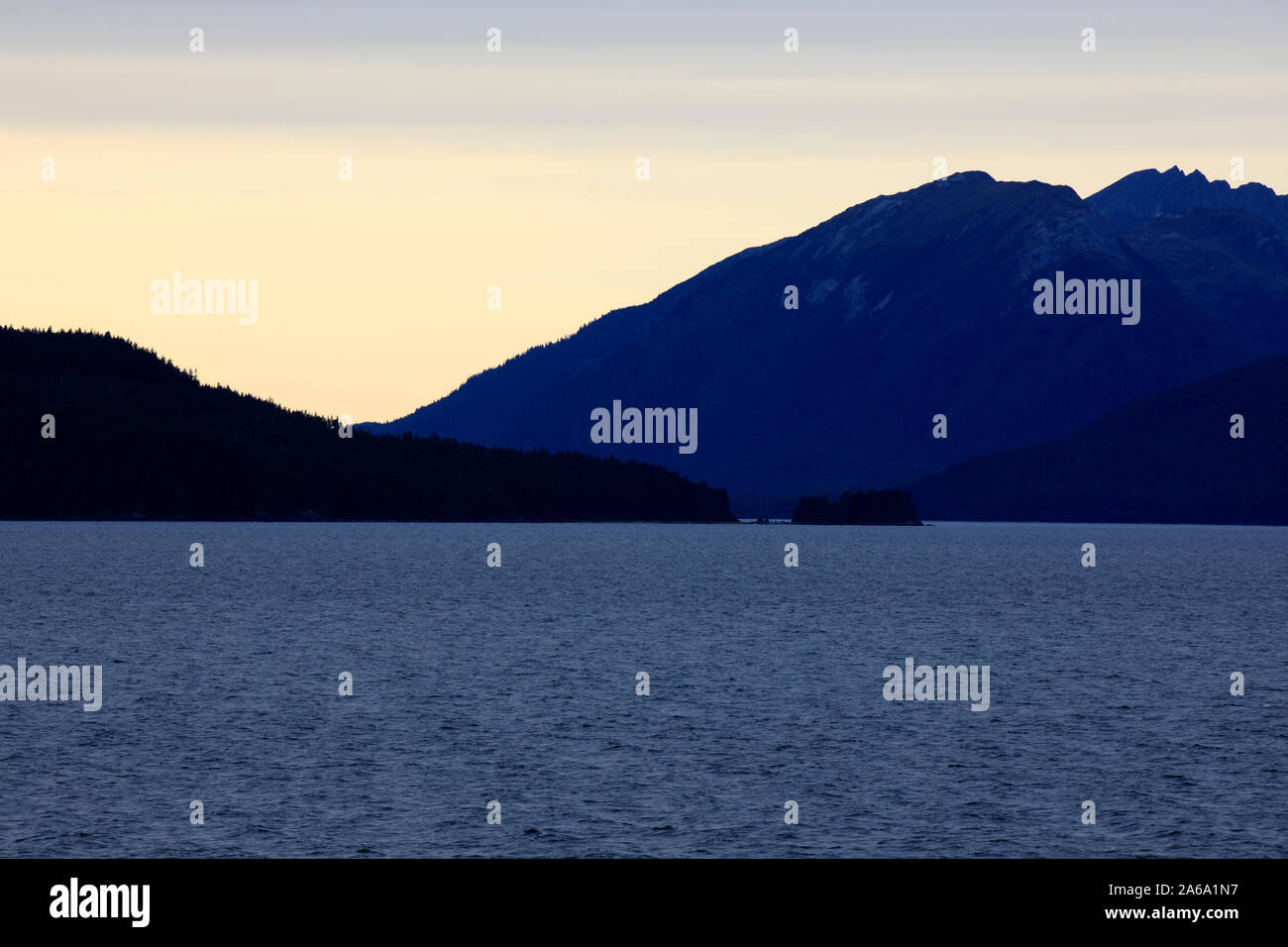 Alaska coastline view from a cruise ship deck, Alaska, USA Stock Photo ...
