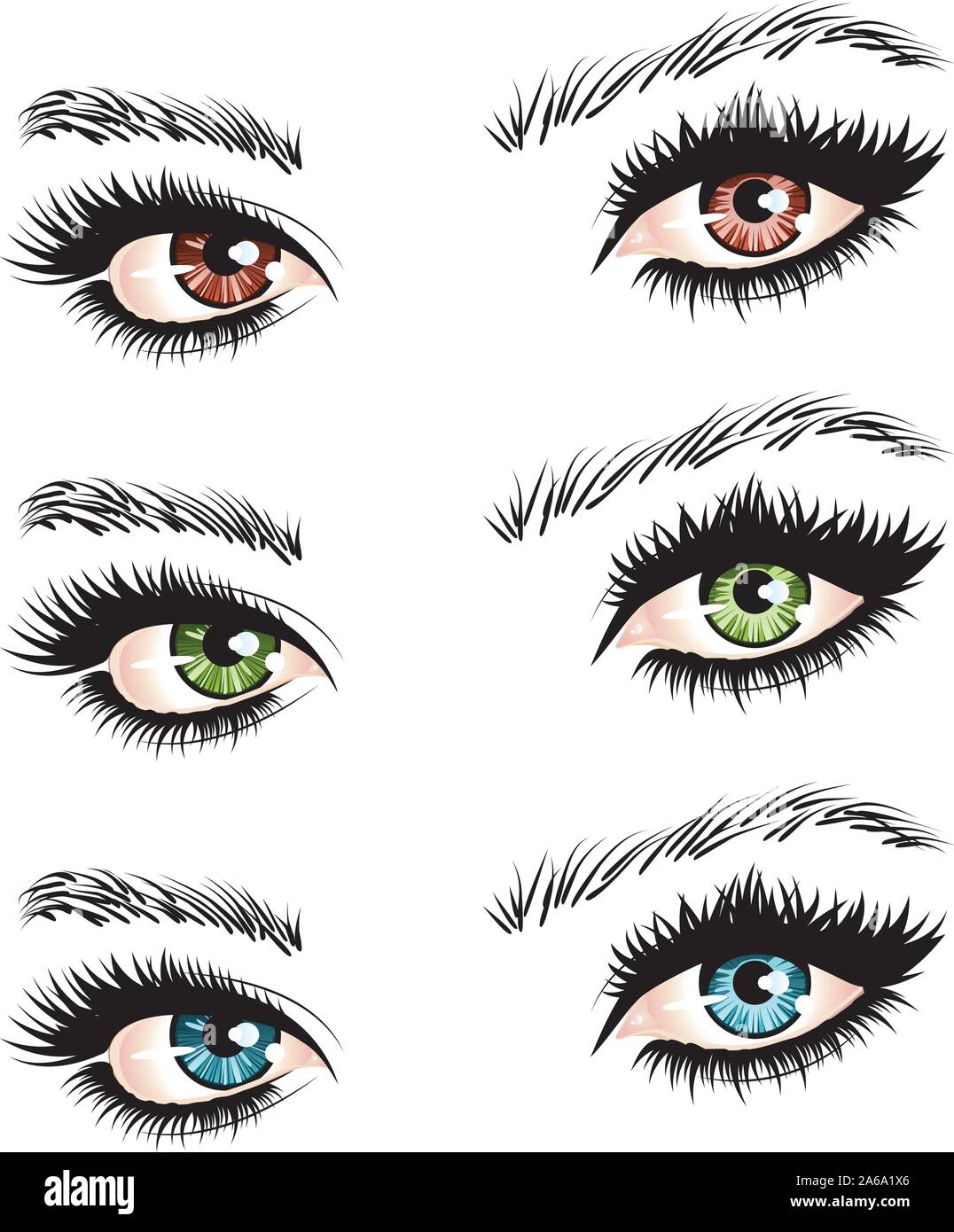 Staring Eyes Set Clipart
