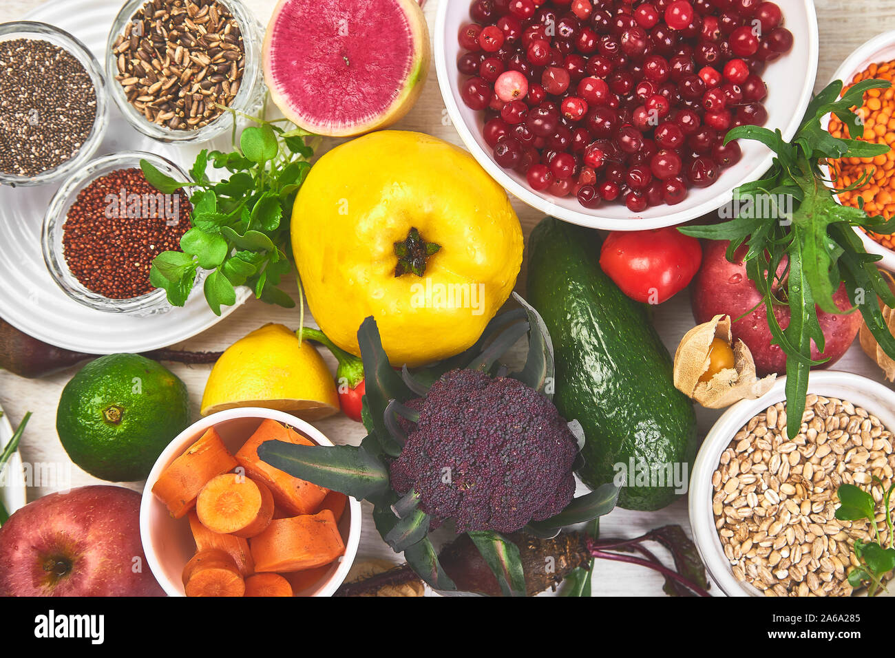 Ingredients for the healthy foods selection, concept of healthy food ...