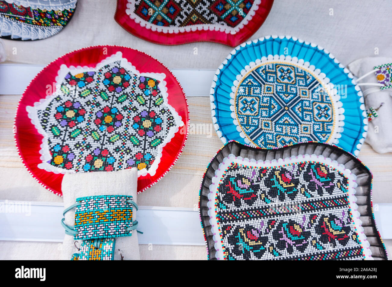 Incredible colorful ceramics pottery painted vivid color. Horezu ...