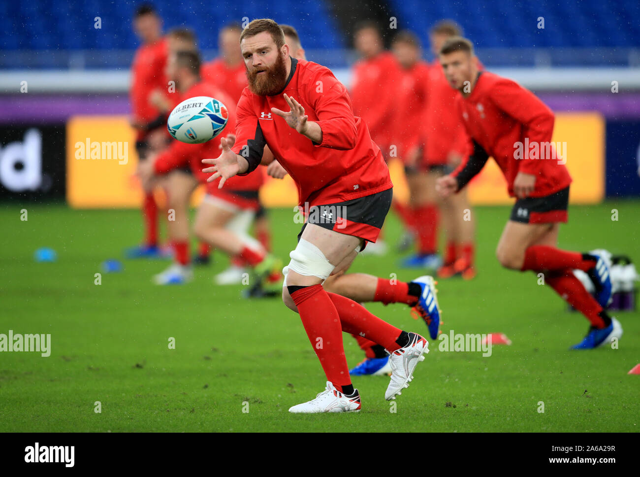Wales' Jake Ball during a training session at The International Stadium ...