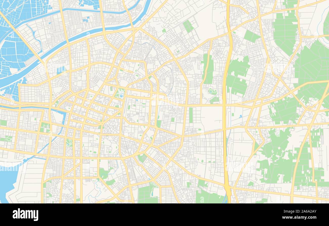 Printable street map of Tainan, Taiwan. Map template for business use ...