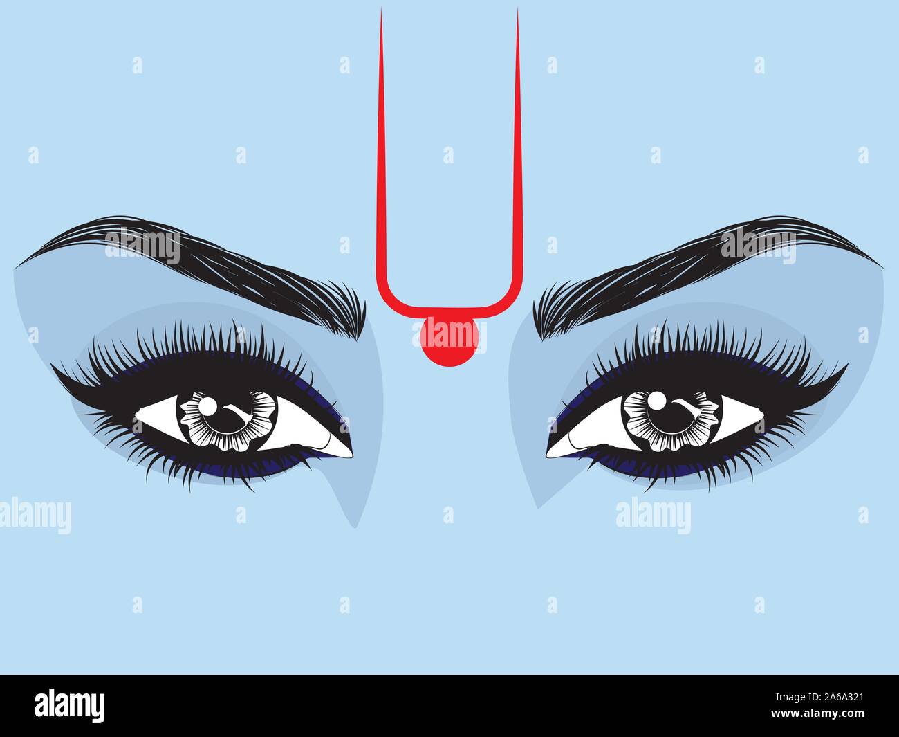 Indian god krishna eyes on blue skin illustration Stock Vector Image ...