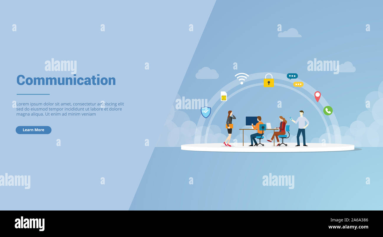 communication teamwork for website template or landing homepage banner ...