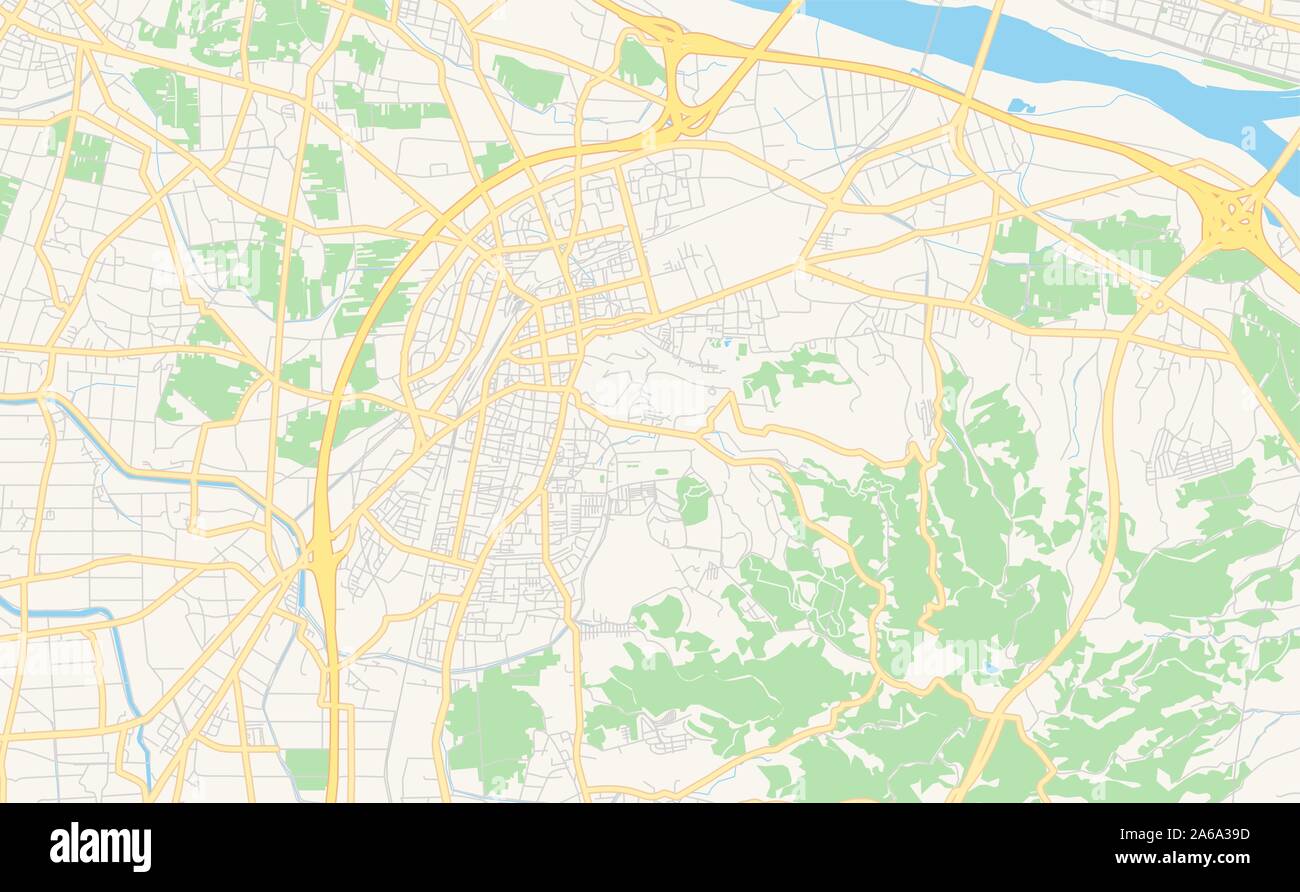 Printable street map of Changhua, Taiwan. Map template for business use ...