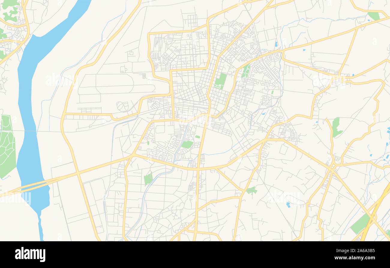 Printable street map of Pingtung, Taiwan. Map template for business use ...