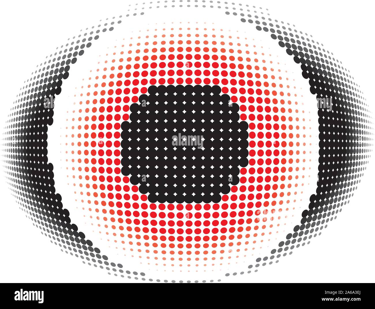 Stylized eye with halftone effect in red and black Stock Vector Image ...