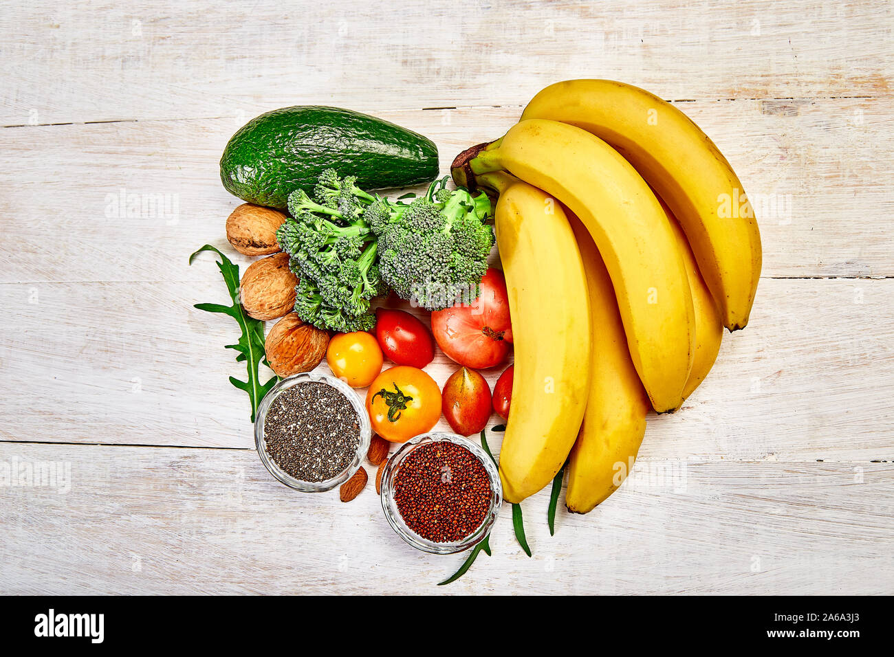 Heart shape of food health for heart. Ingredients for healthy foods ...