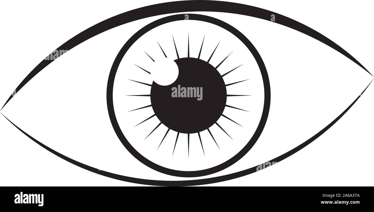 Human eye in simple black and white, line art style Stock Vector Image ...